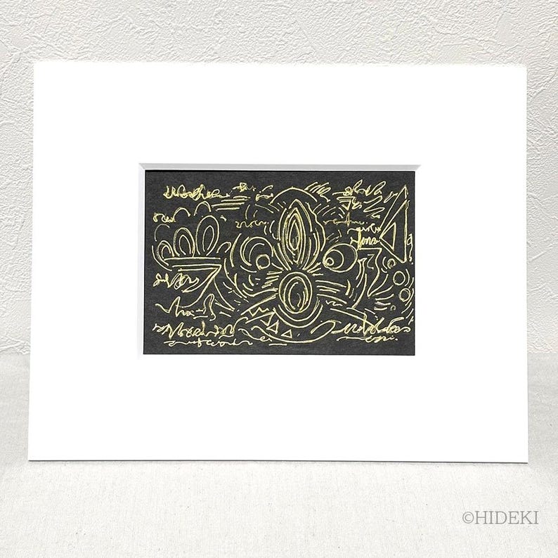Cosmic Blueprint - Insight | Original Gold Line Art on Black Paper ...