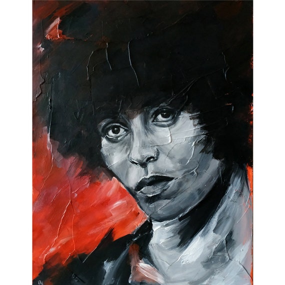 Angela Davis Art Original Acrylic Painting Angela Davis | Etsy