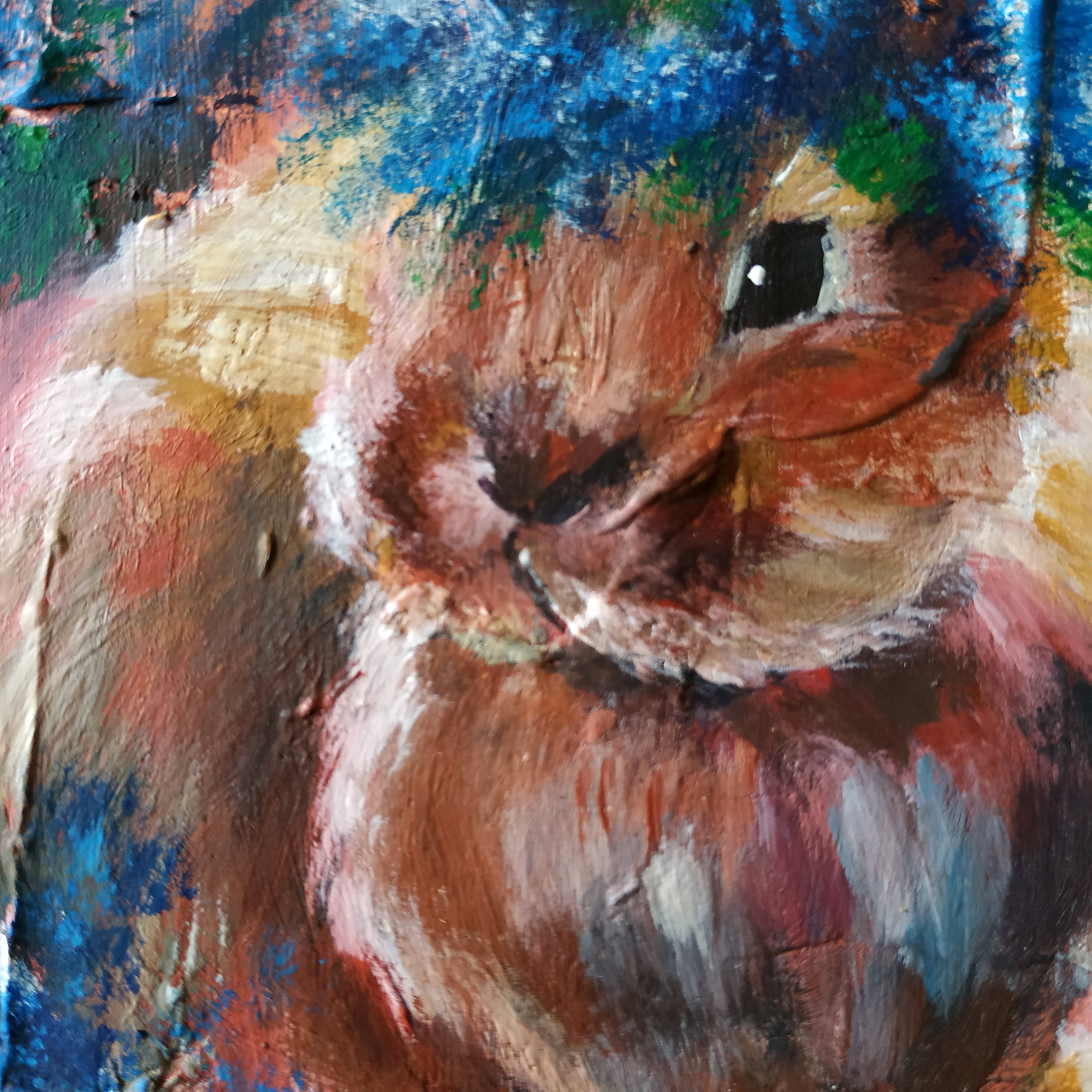 Cute Bunny Original Acrylic Painting Bunny Artwork Rabbit | Etsy