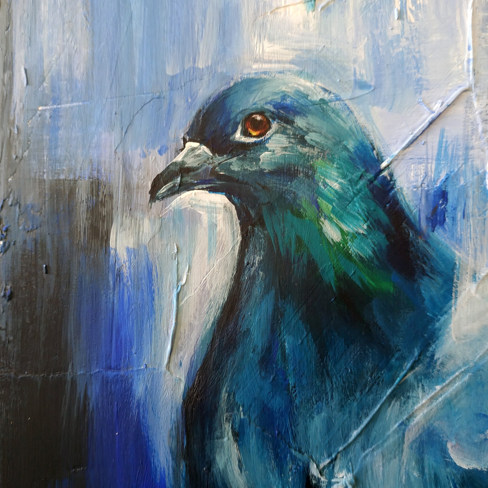 Pigeon Painting Original Acrylic Pigeon Artwork Dove Painting | Etsy