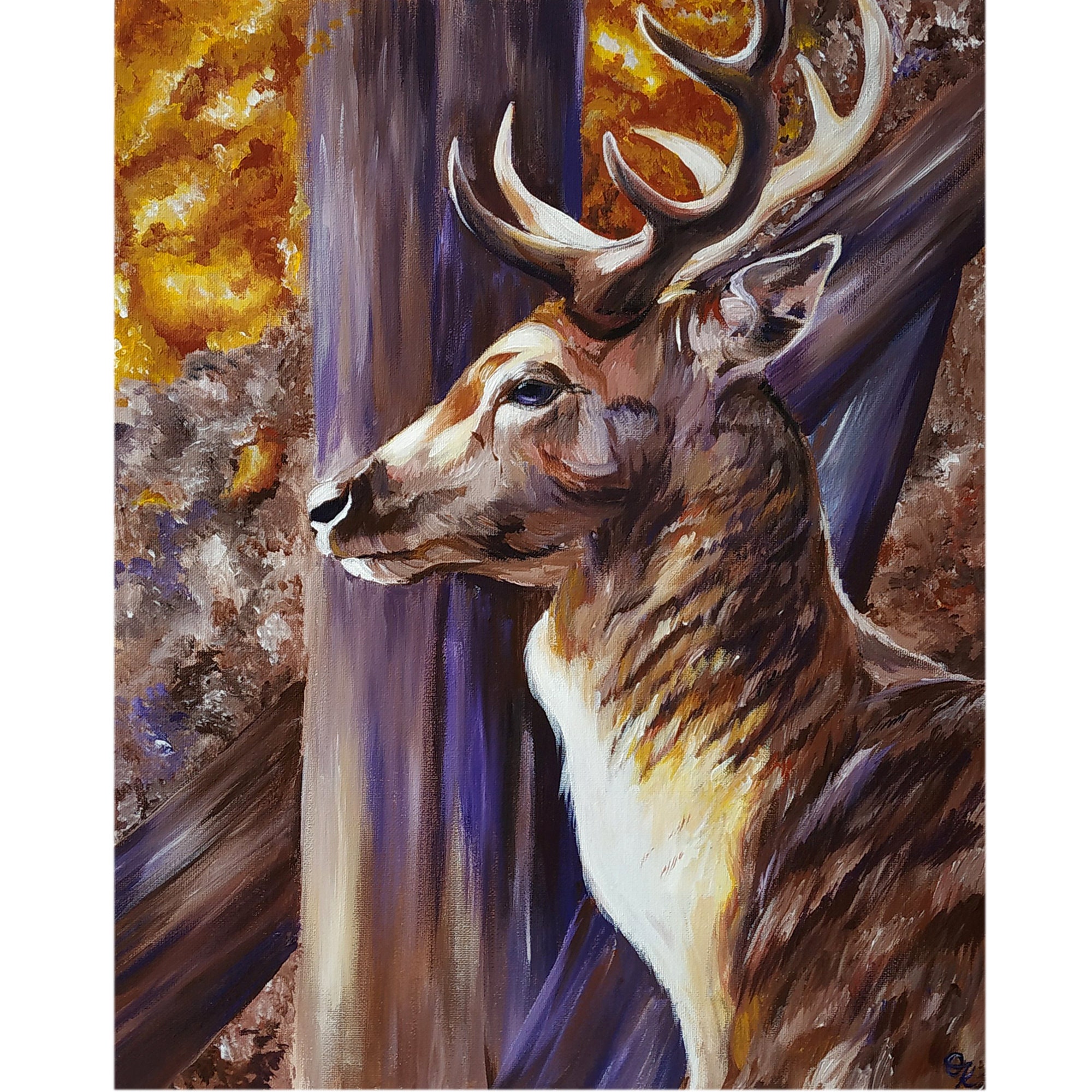 Hirsch Malerei Original Acryl Hirsch Wand Kunst Hirsch | Etsy