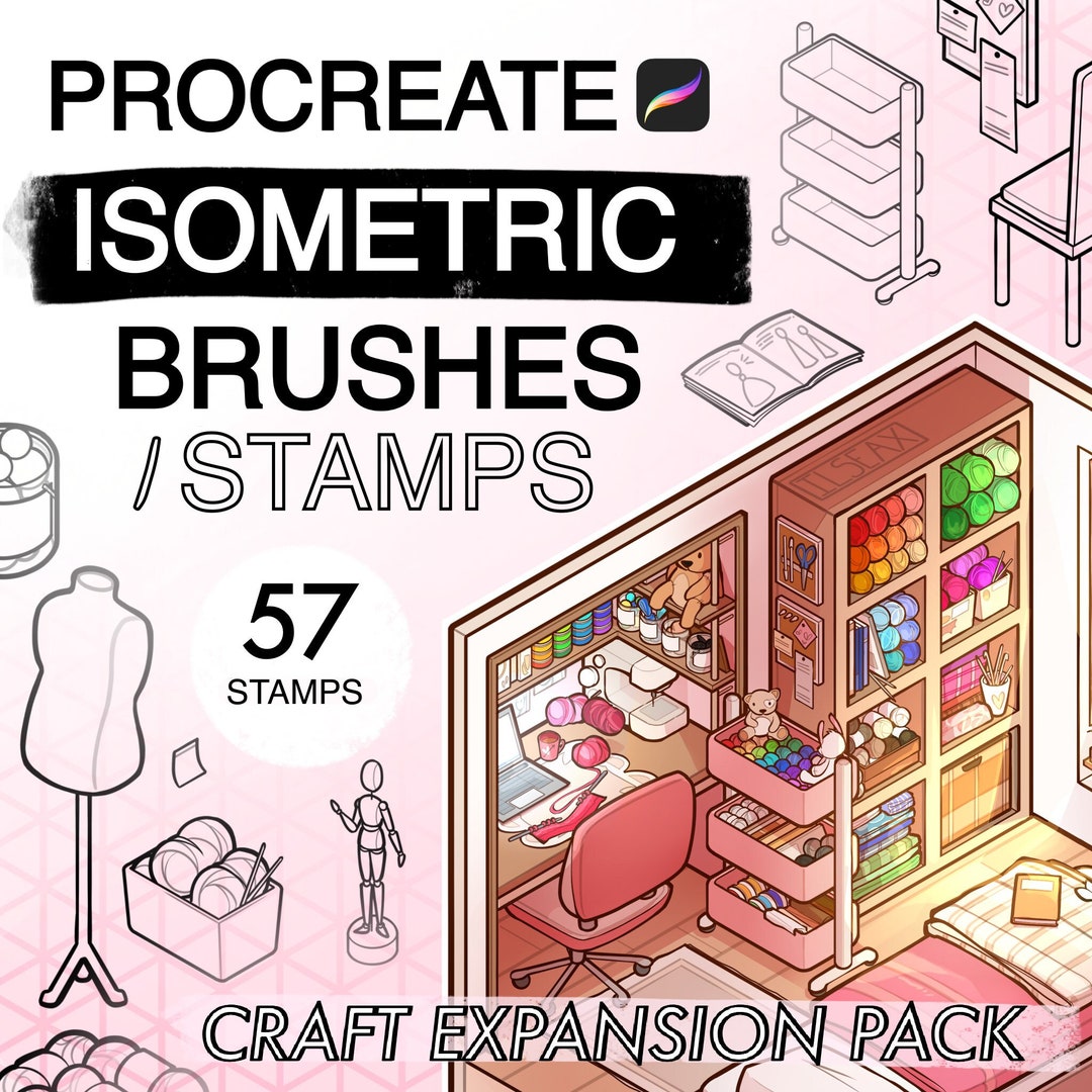 Isometric Procreate Stamps || Crafts Expansion Edition || Brushes ...