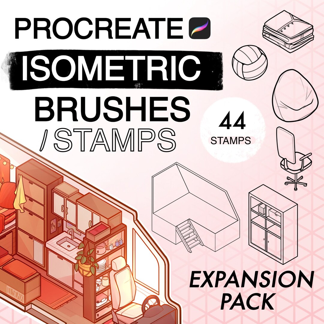 Isometric Procreate Stamps || Expansion Edition || Brushes, Samples ...