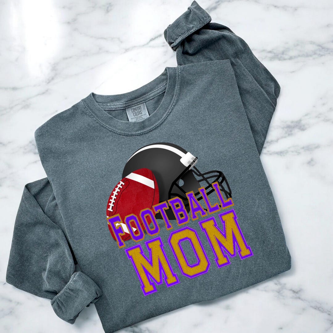 Football Mom Faux Double Stitch Appliqué PNG, Game Day, Football Png ...