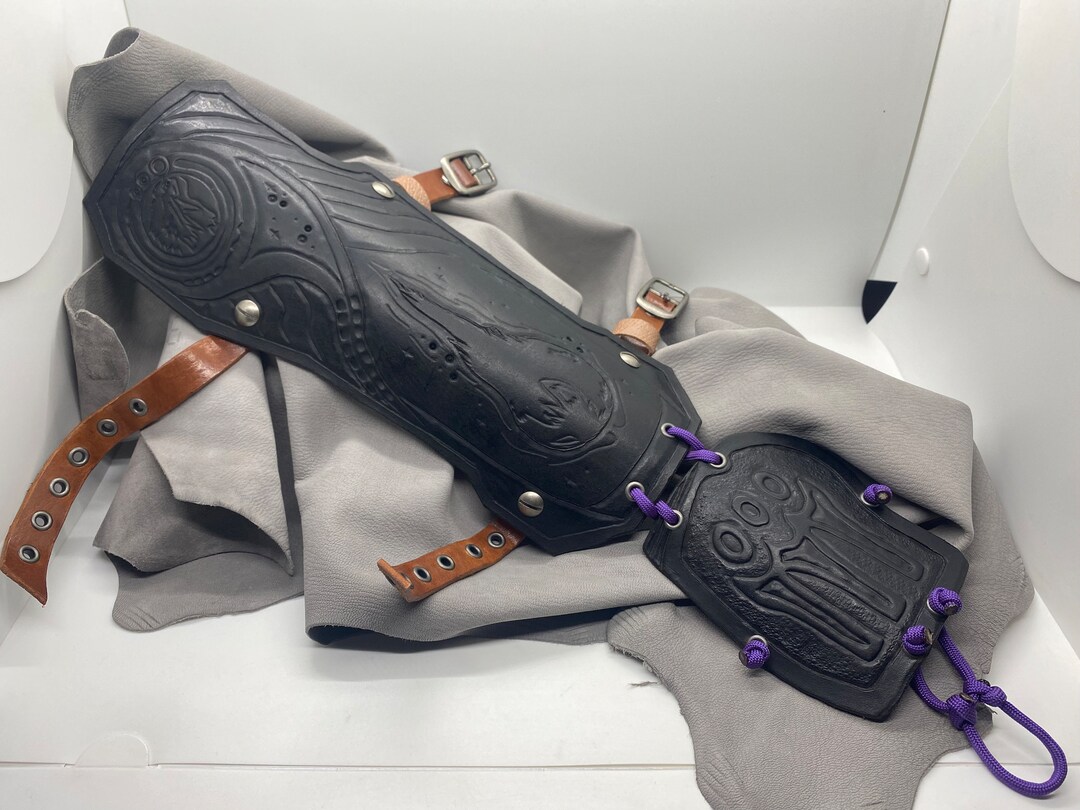 Leather Bracer and Handguard, Wax Boiled and Handmade. Made to Order ...