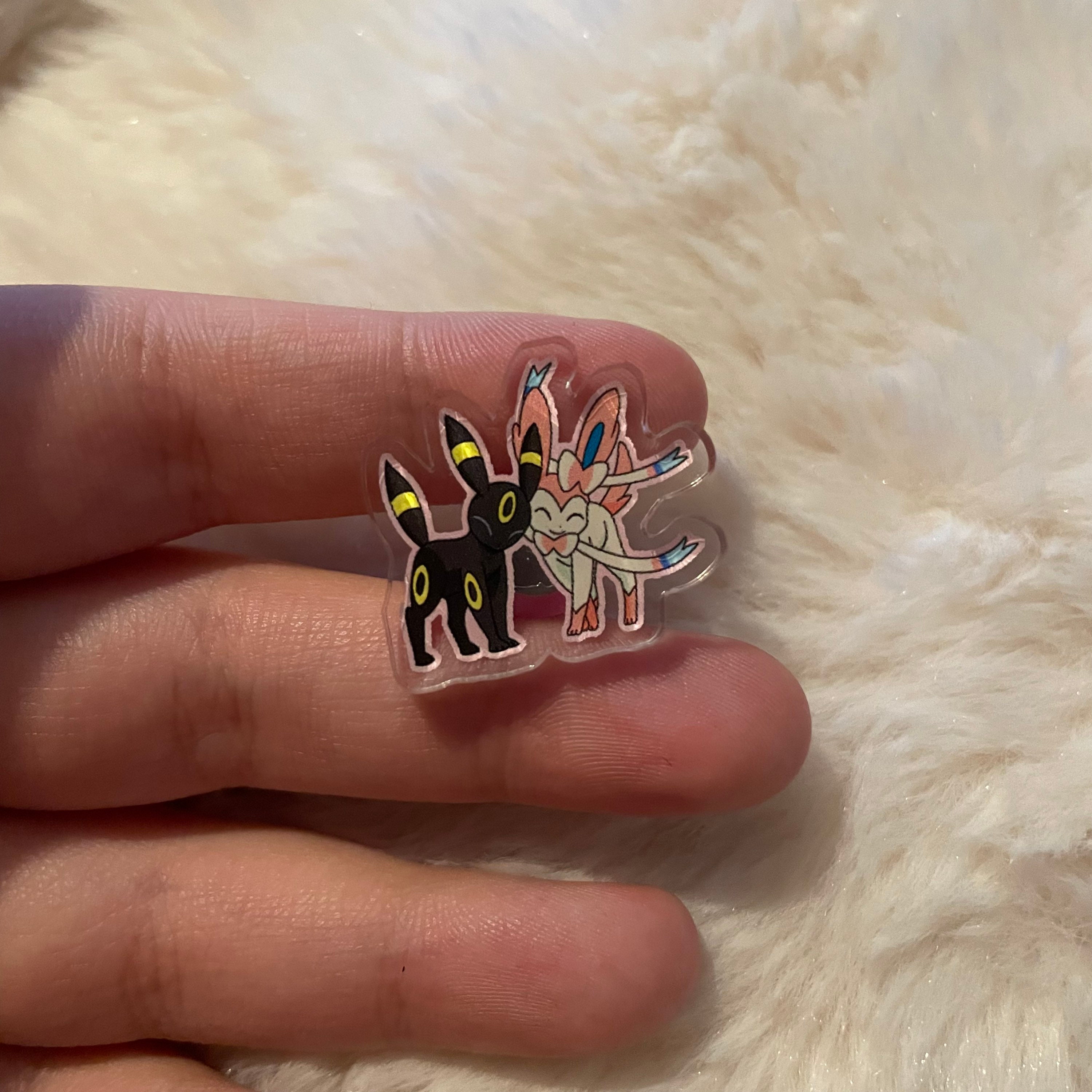 Umbreon and Sylveon Pin Clear Acrylic Pink Back Pin PKMN - Etsy