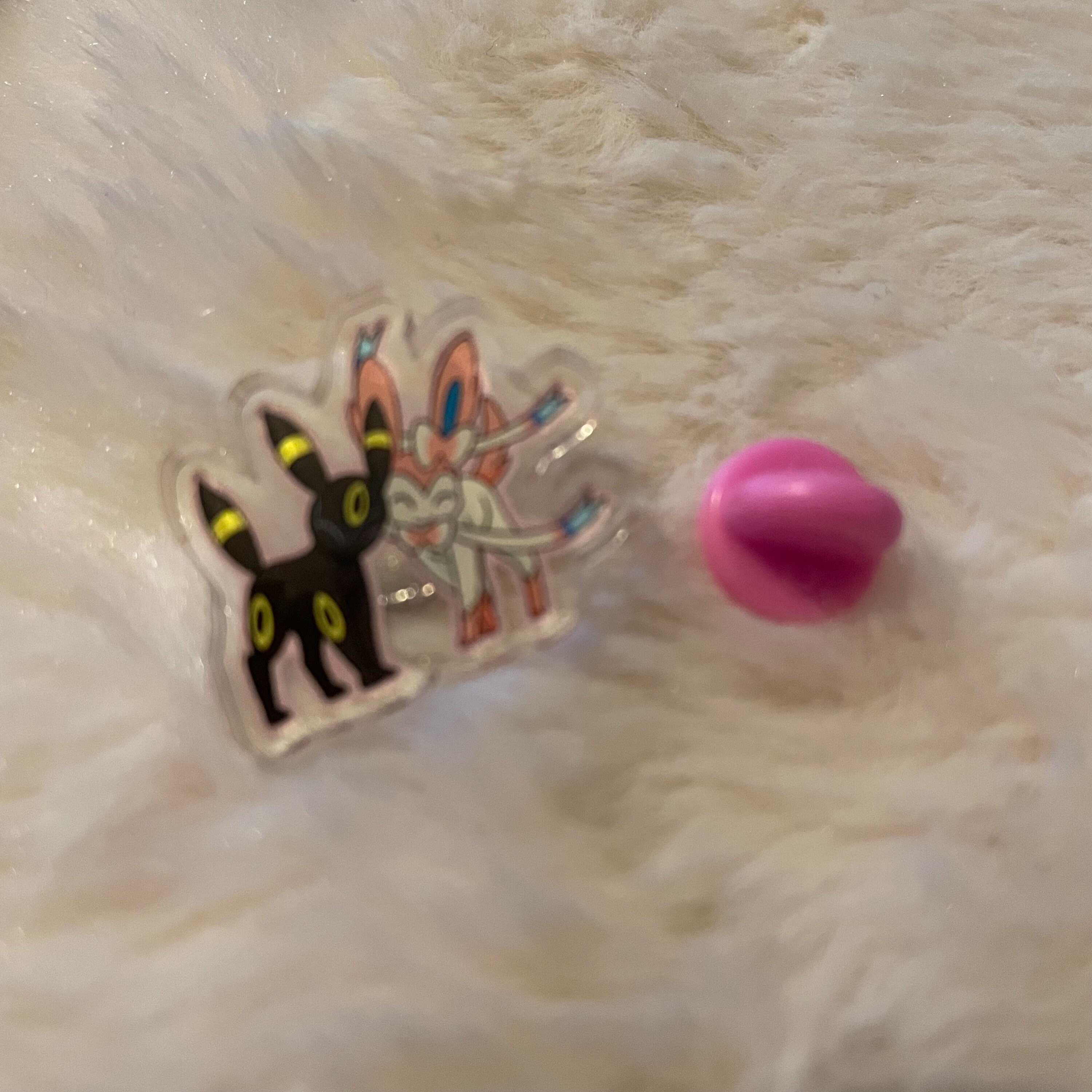 Umbreon and Sylveon Pin Clear Acrylic Pink Back Pin PKMN - Etsy