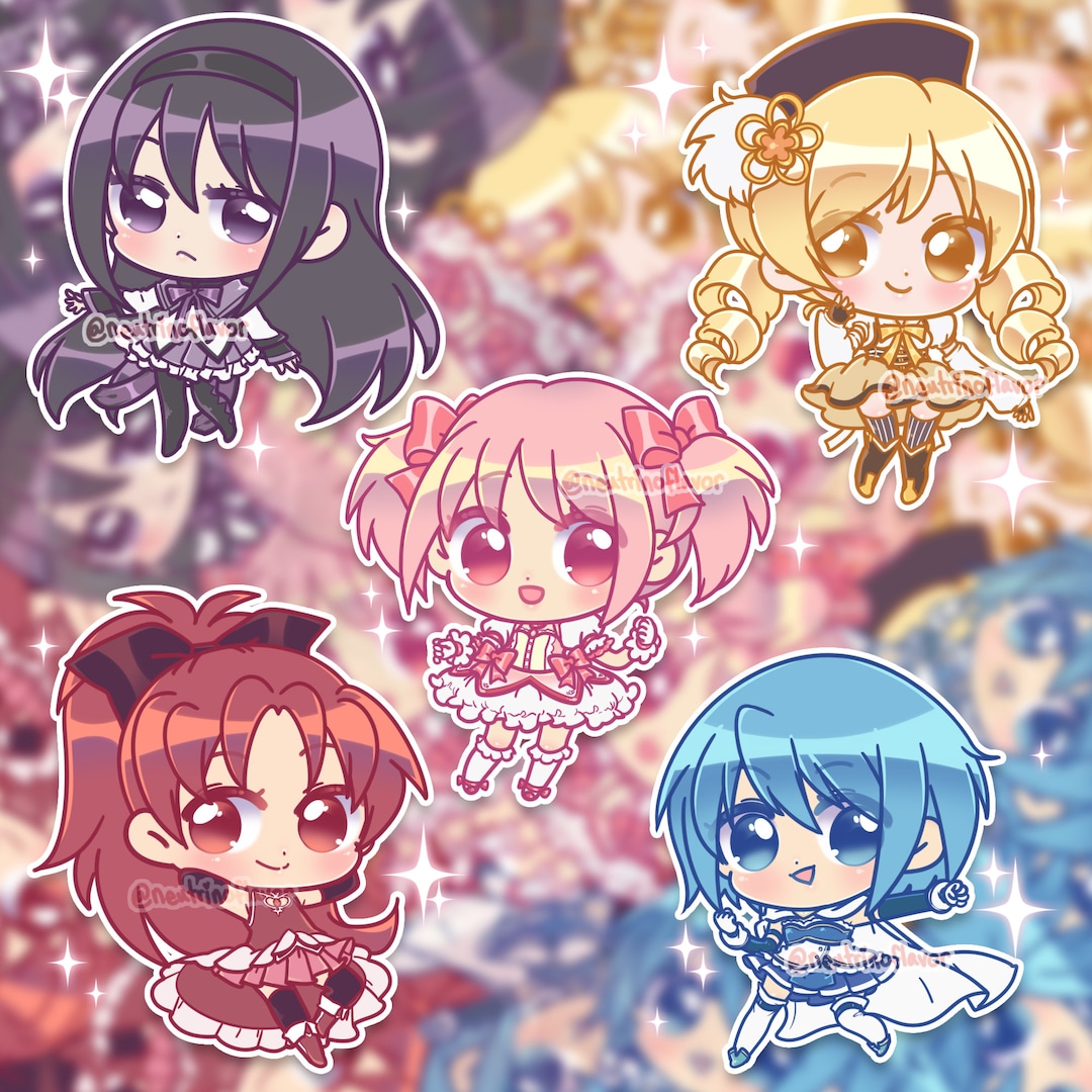 Puella Magi Holy Quintet - Chibi Holographic Stickers - Etsy