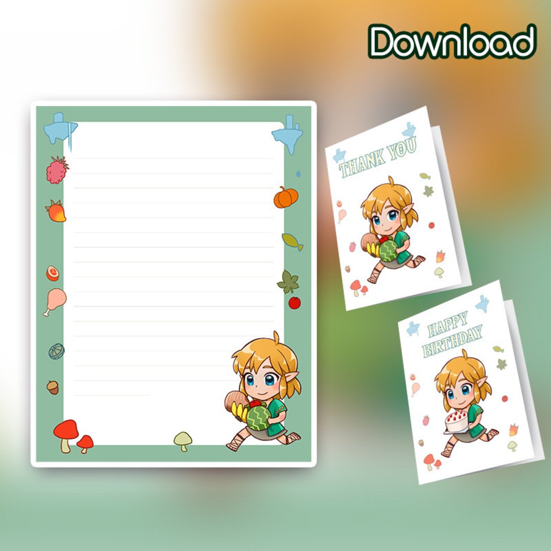 Link Zelda TOTK Printable Notepad Stationary Cute Journal - Etsy