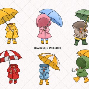 Rainy Day Kids Clipart: Add Your Photo, Umbrella PNG (digital Download ...