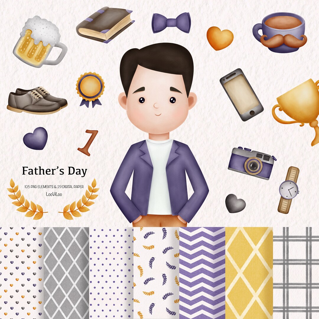 Fathers Day Clipart, Dad PNG, Sublimation Graphics, Daddy Illustration ...