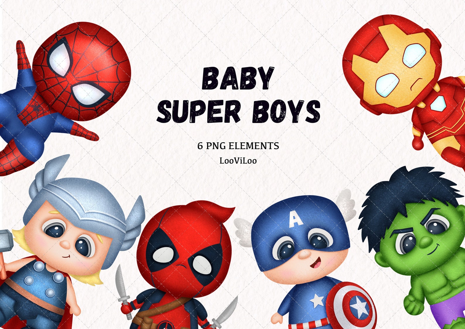 Baby Super Heroes Clipart PNG, Instant Download 300 Dpi - Etsy