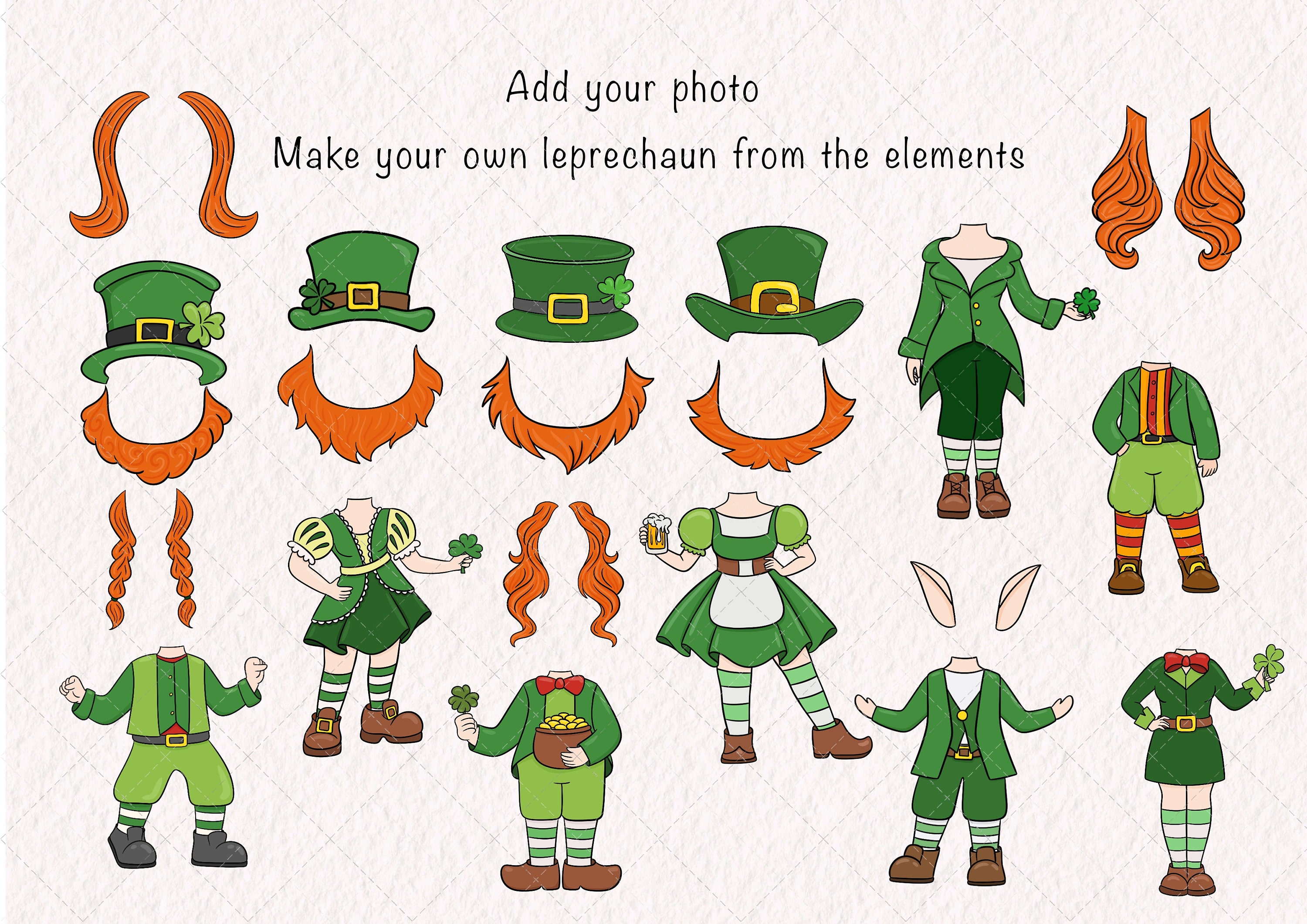 St Patrick's Day, Add Your Own Photo, Leprechaun Yourself Face Photo - Etsy