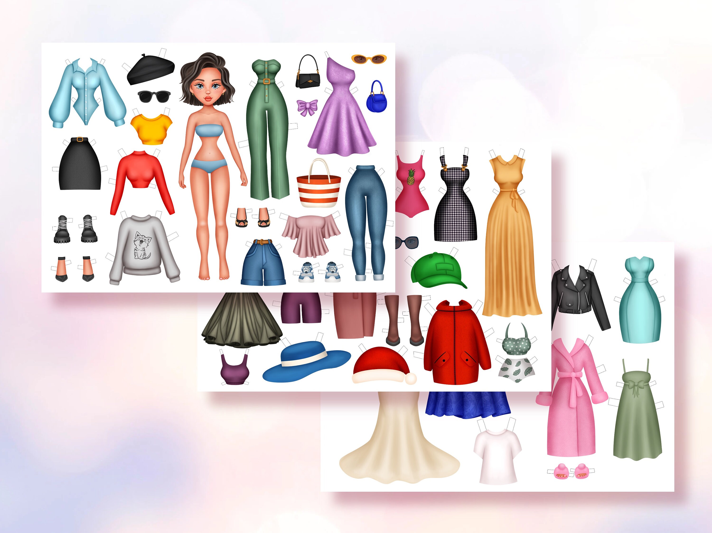 Paper Dolls With Clothes Printable DIY Activities Dress up Doll Paper ...