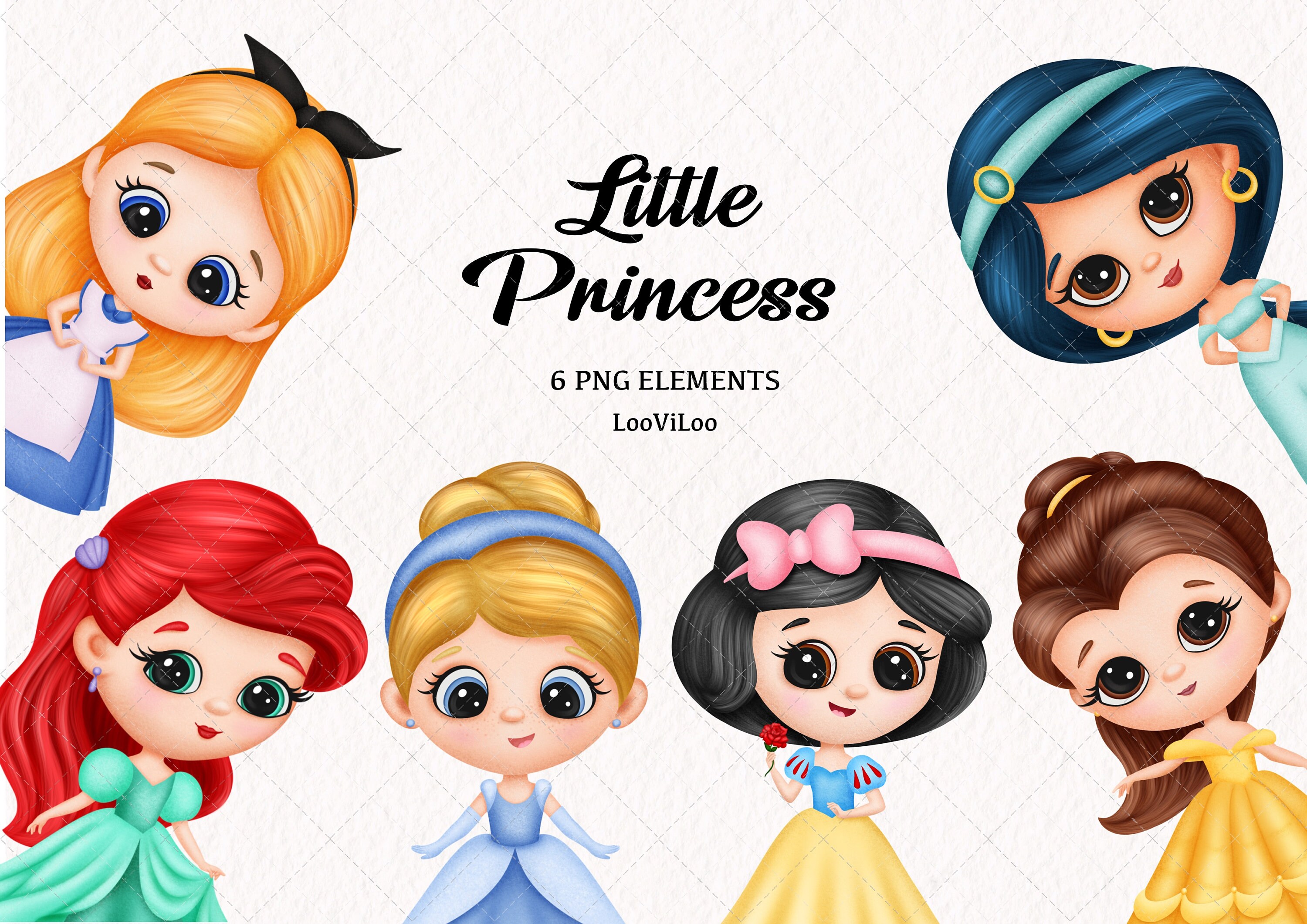 Cute Little Princess Clipart PNG Instant Download 300 Dpi - Etsy UK