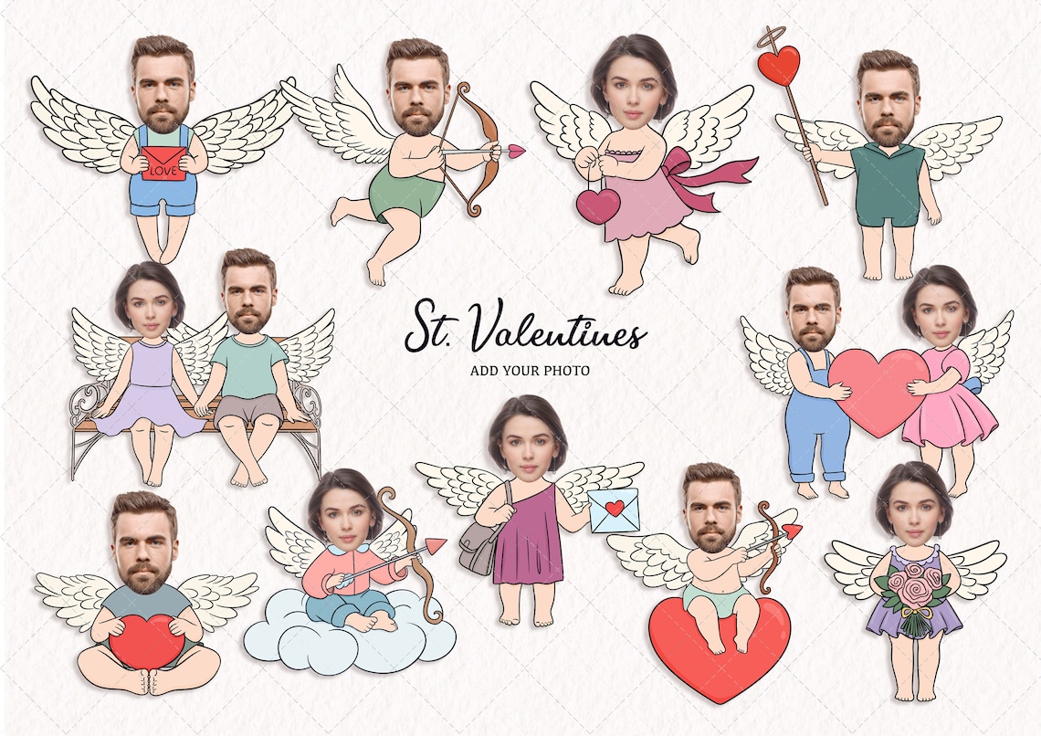 Add Your Own Photo, Cupid Yourself DIY, Face Blank, Couple Valentine ...