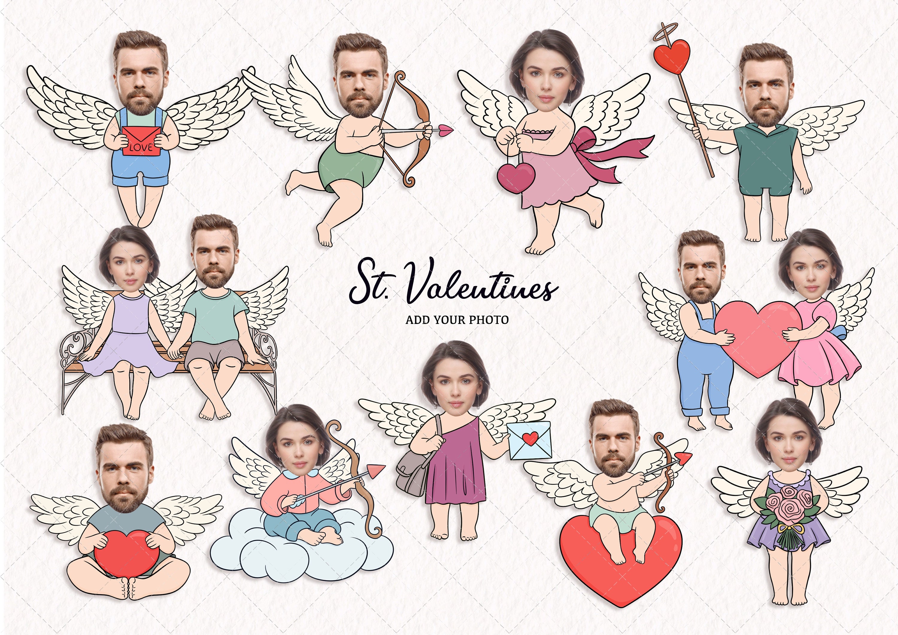 Add Your Own Photo, Cupid Yourself DIY, Face Blank, Couple Valentine ...