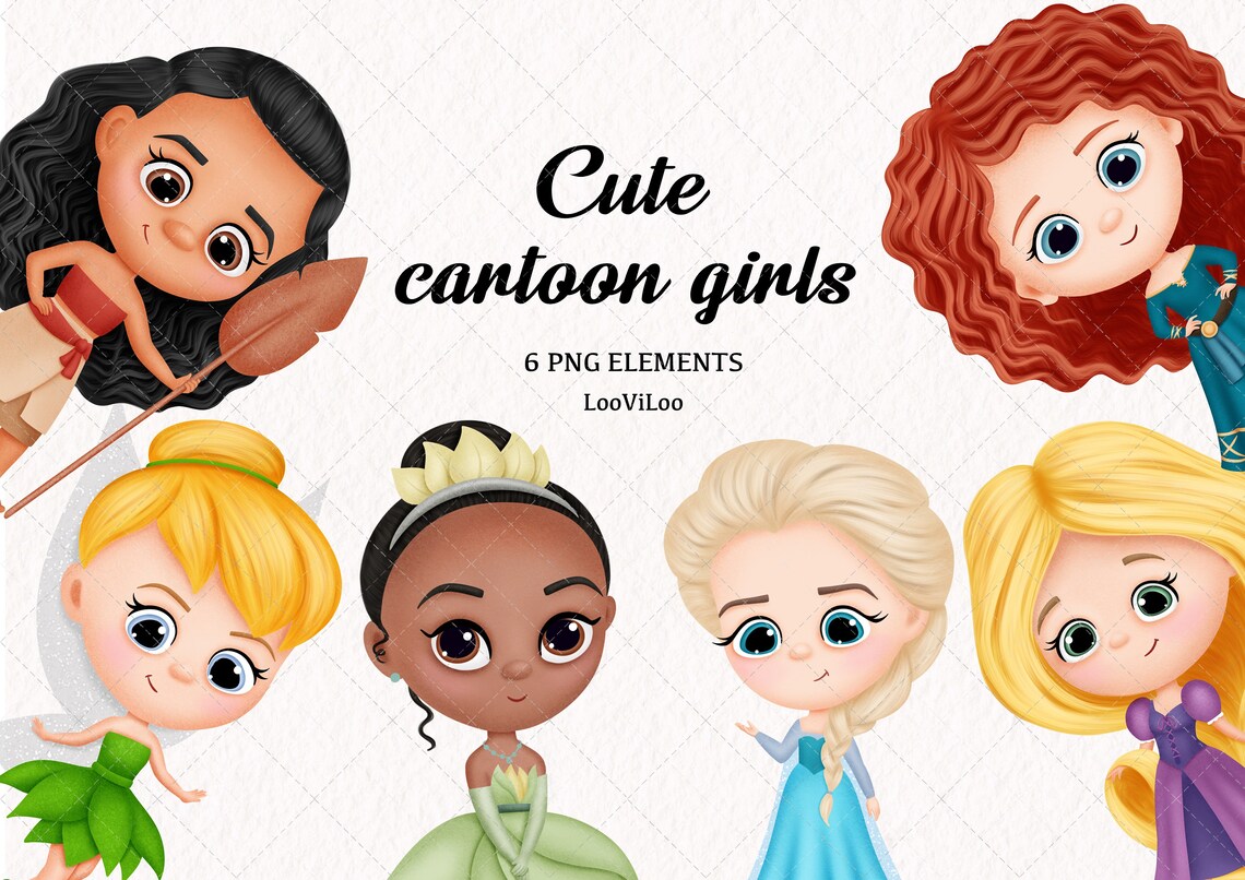 Cute Princess PNG, Baby Princess Clipart, Instant Download 300 Dpi - Etsy