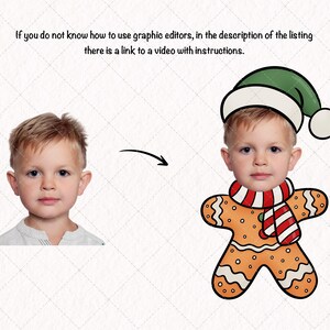 Gingerbread Yourself DIY, Add Your Own Photo, Christmas Photo Craft - Etsy