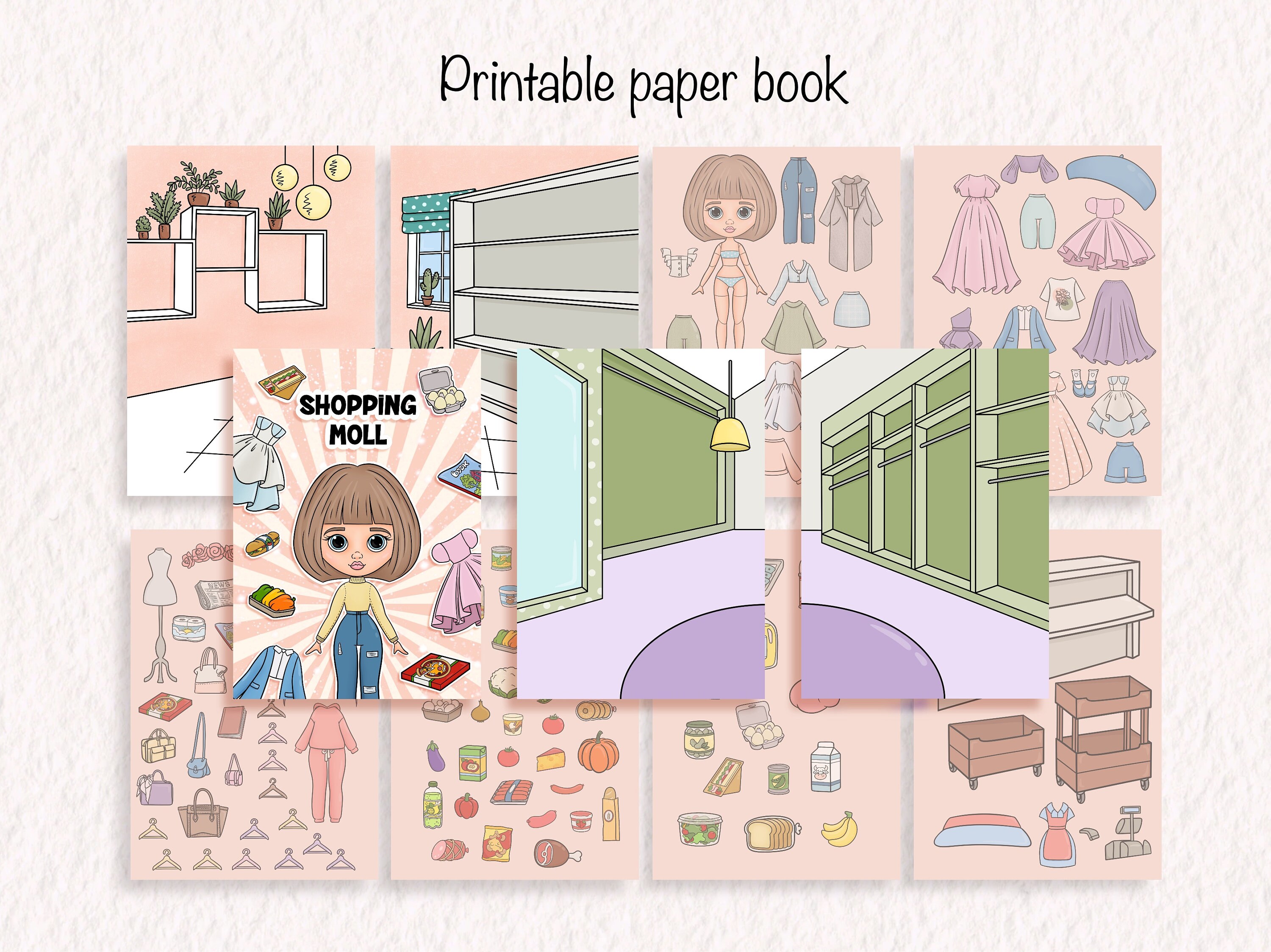 Paper Dolls Printable, Shopping Mall, Paper Blythe, Dollhouse, Paper ...