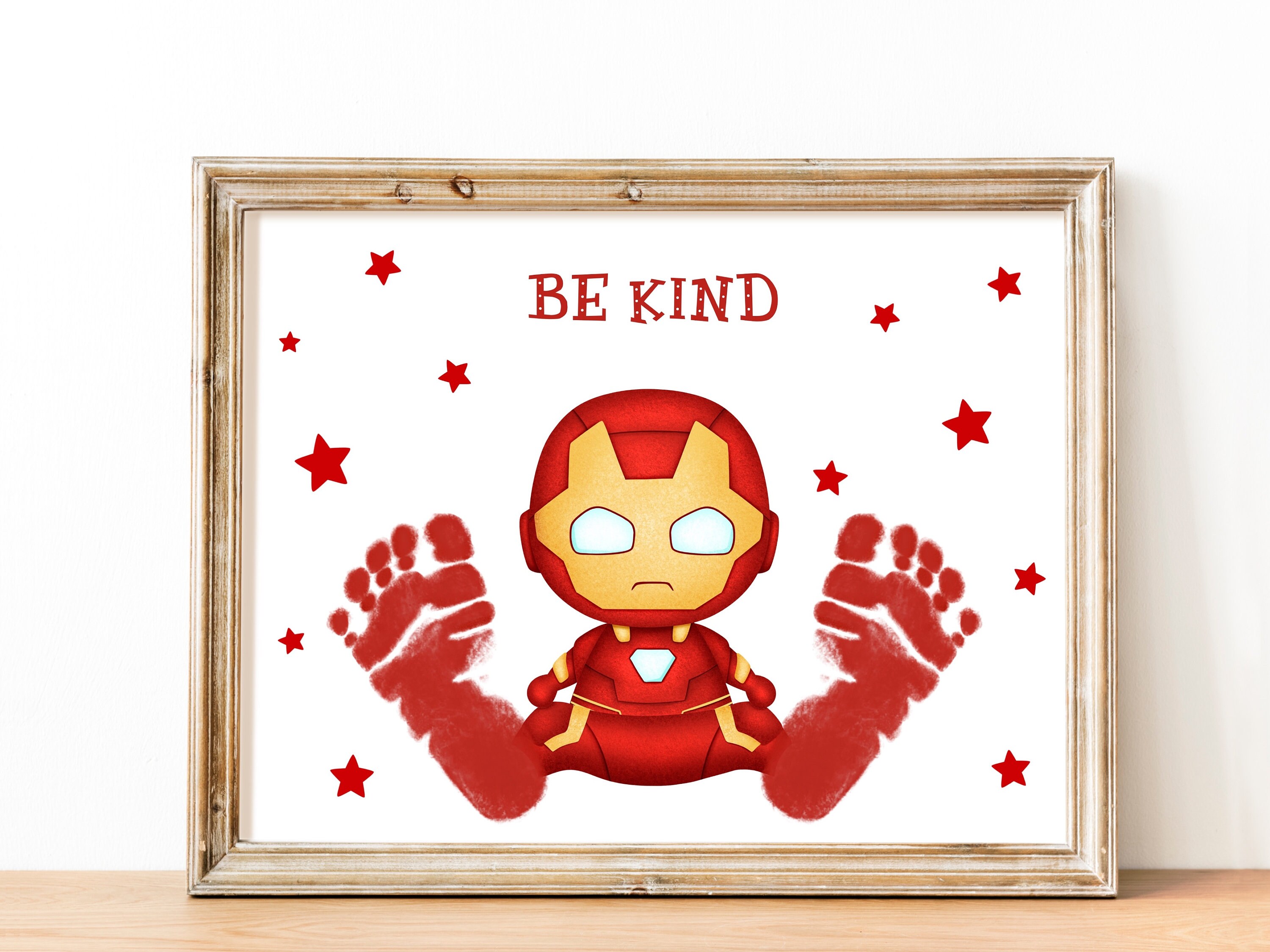 Footprint Handprint Art Superhero / Craft DIY Card / Baby Kids - Etsy