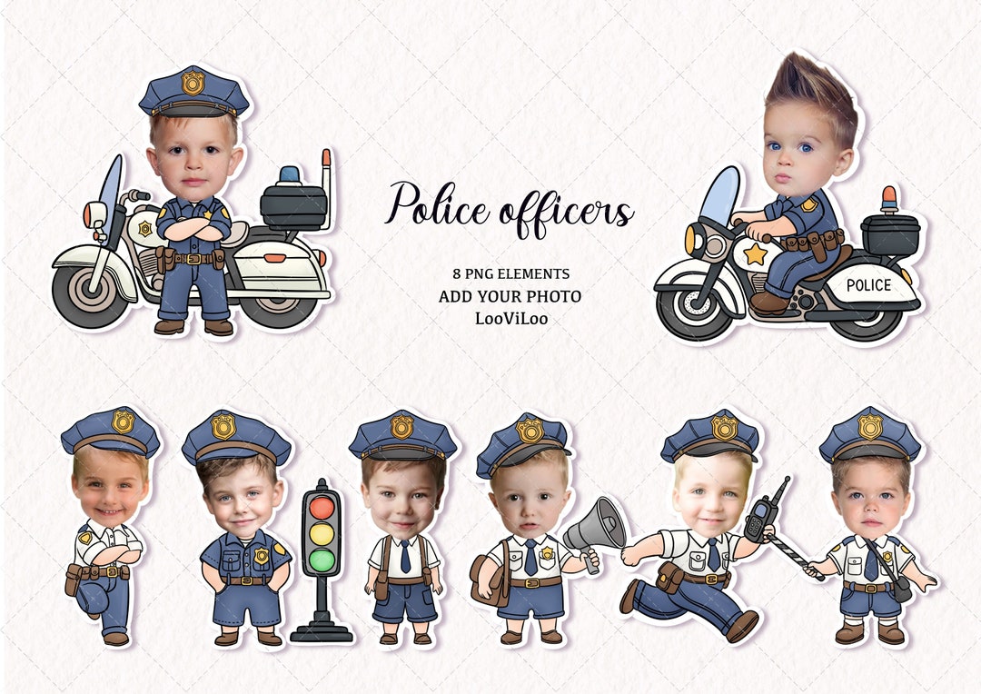 Police Officer, Face Blank, Add Your Own Photo, Cops, Yourself DIY - Etsy