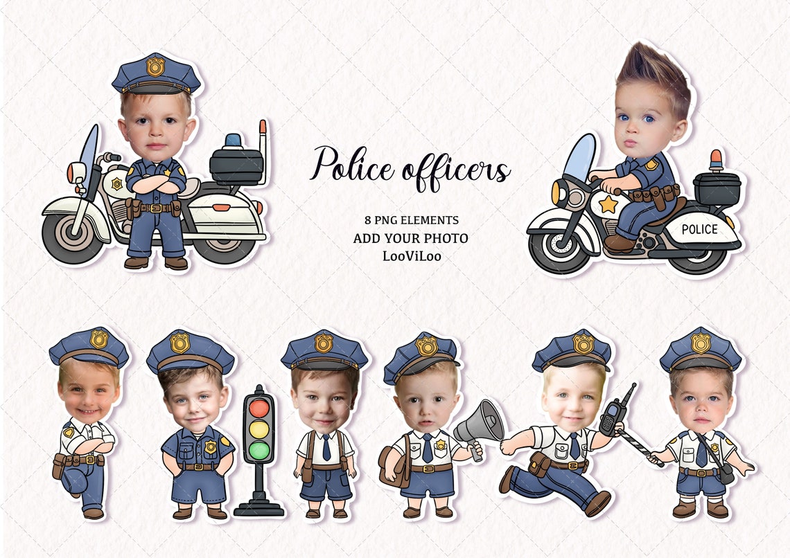 Police Officer, Face Blank, Add Your Own Photo, Cops, Yourself DIY ...