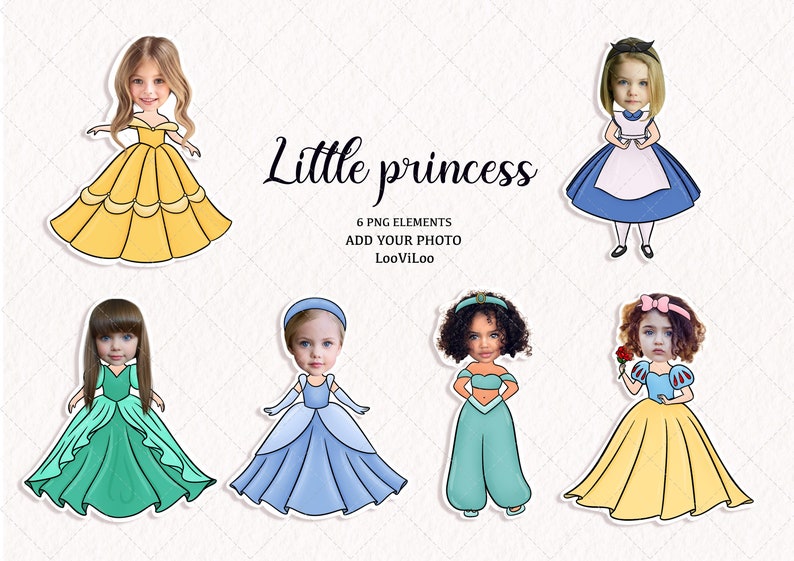 Princess Yourself DIY, Add Your Own Photo, Princess Birthday Party ...