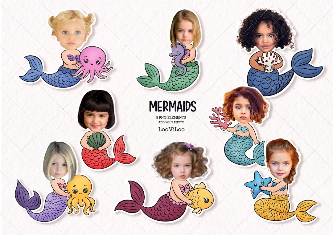 Mermaids Add Your Own Photo - Etsy