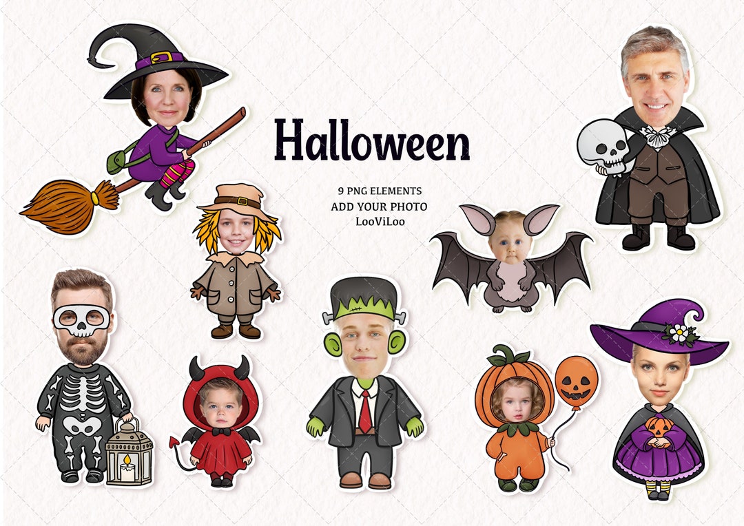 Halloween Add Your Own Photo, Yourself DIY, Decor Halloween Party - Etsy