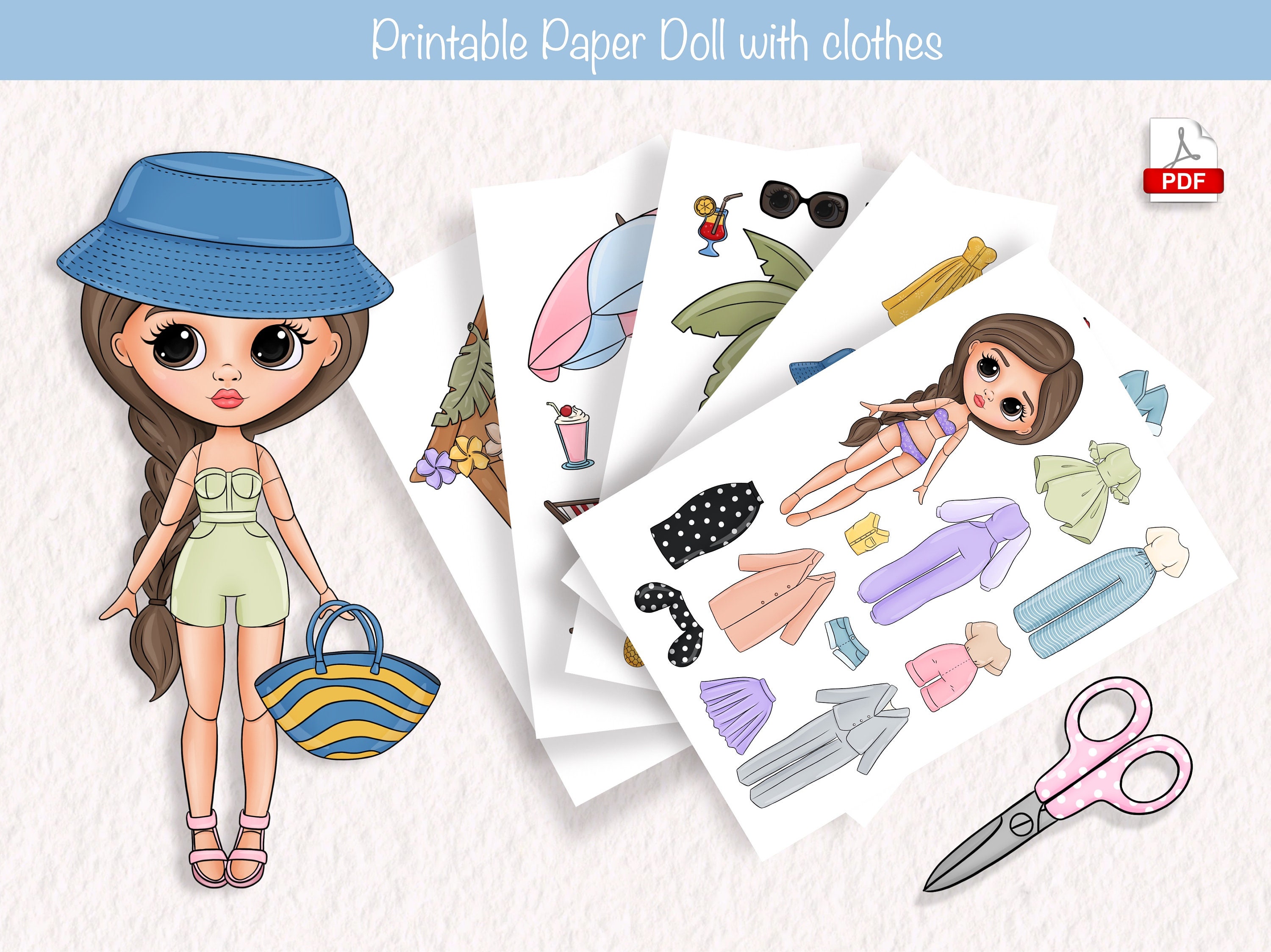 Blythe Paper Doll Printable Girl Busy Book Activity Dress up - Etsy