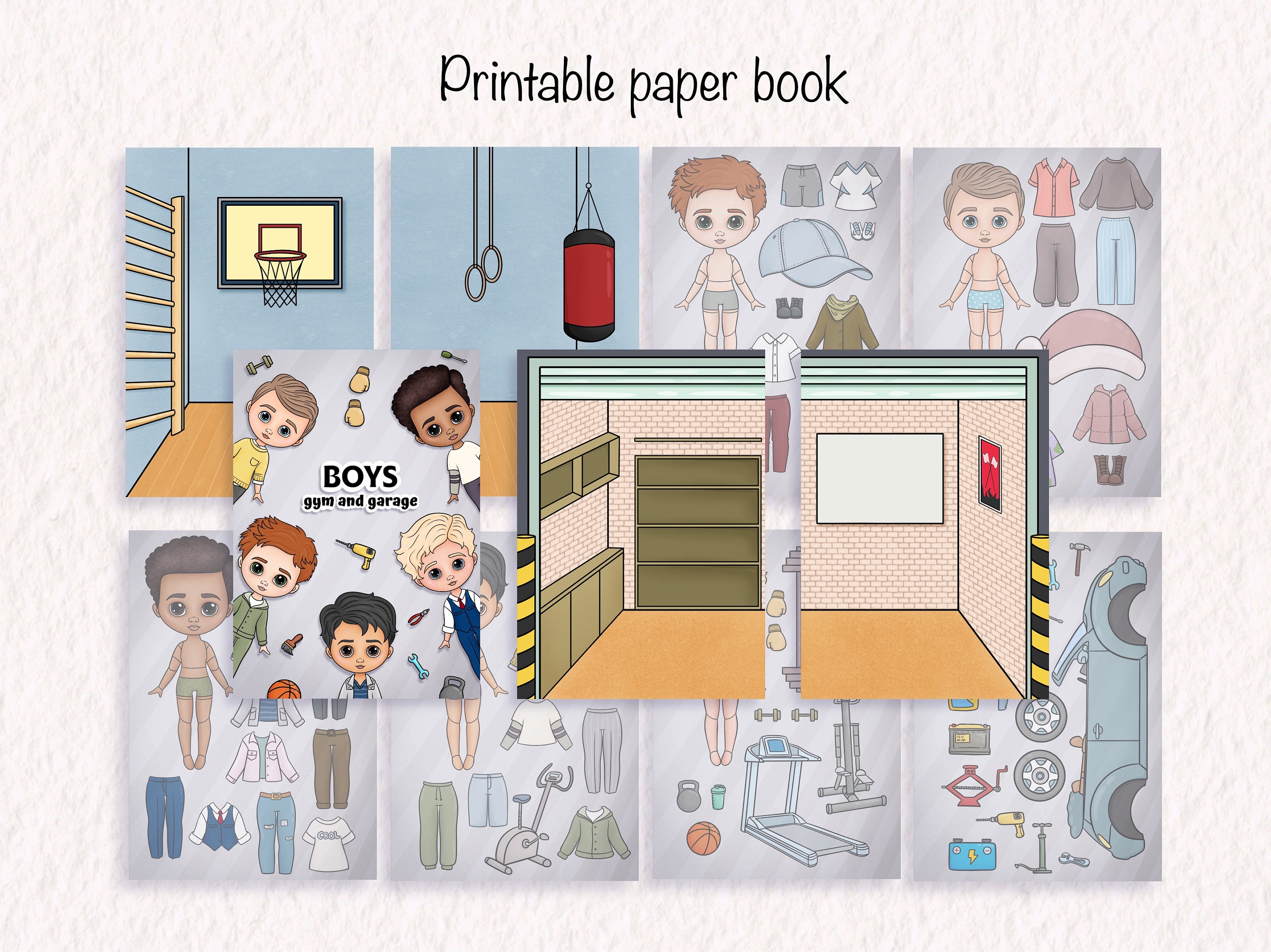 Paper Dolls, Printable Boys and Girls Busy Book Activity, Dress up Cut ...