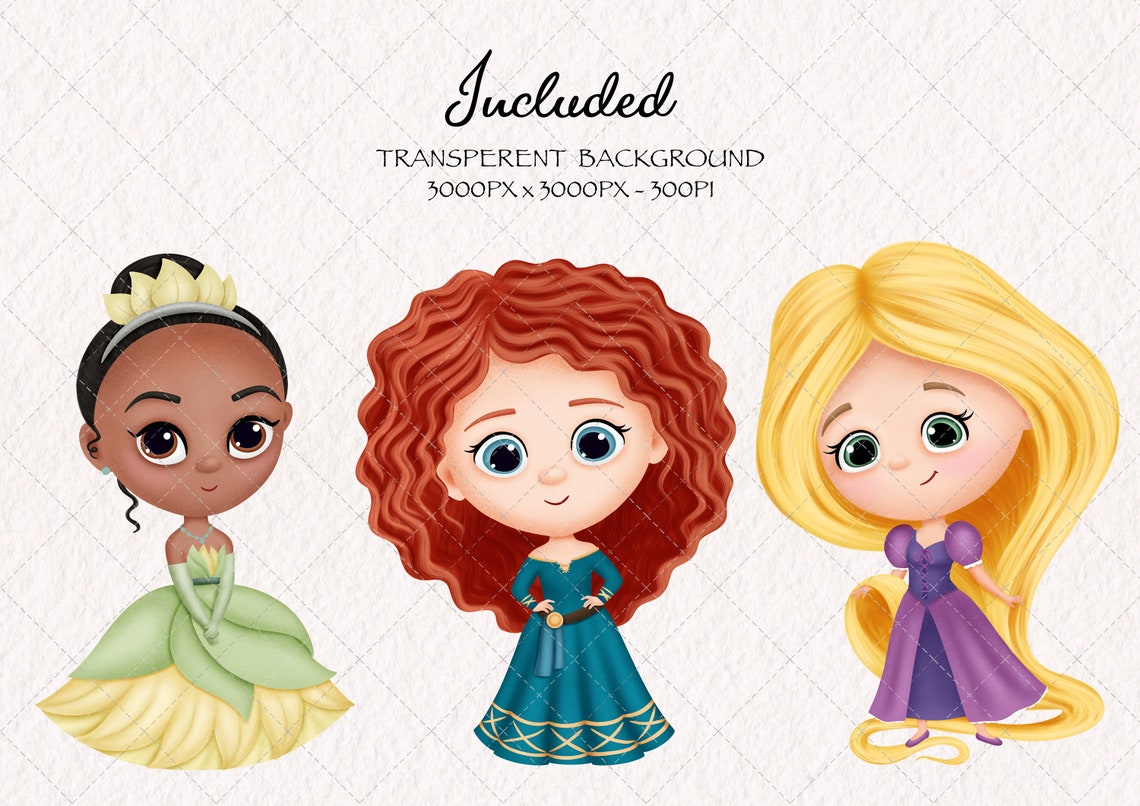 Cute Princess PNG, Baby Princess Clipart, Instant Download 300 Dpi - Etsy