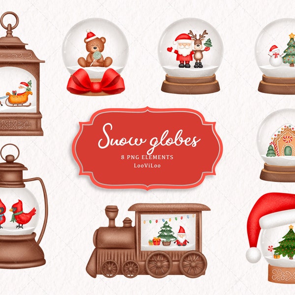 Snow Globes Clipart - Etsy