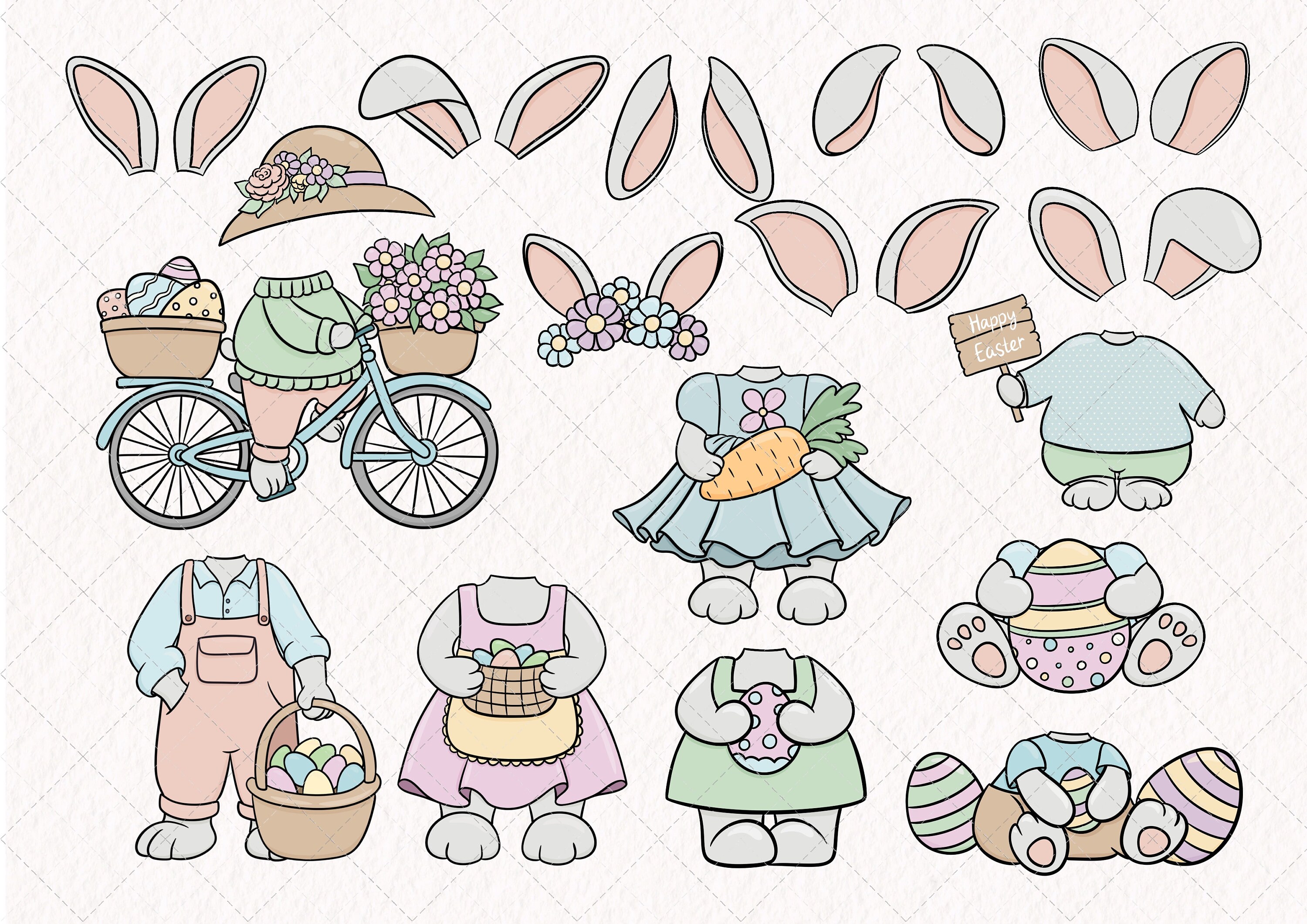 Easter Bunny, Add Your Own Photo, Face Blank, Yourself DIY, Easter ...