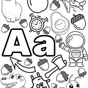 Printable ABC Coloring Book for Kids – Digital Download Alphabet ...