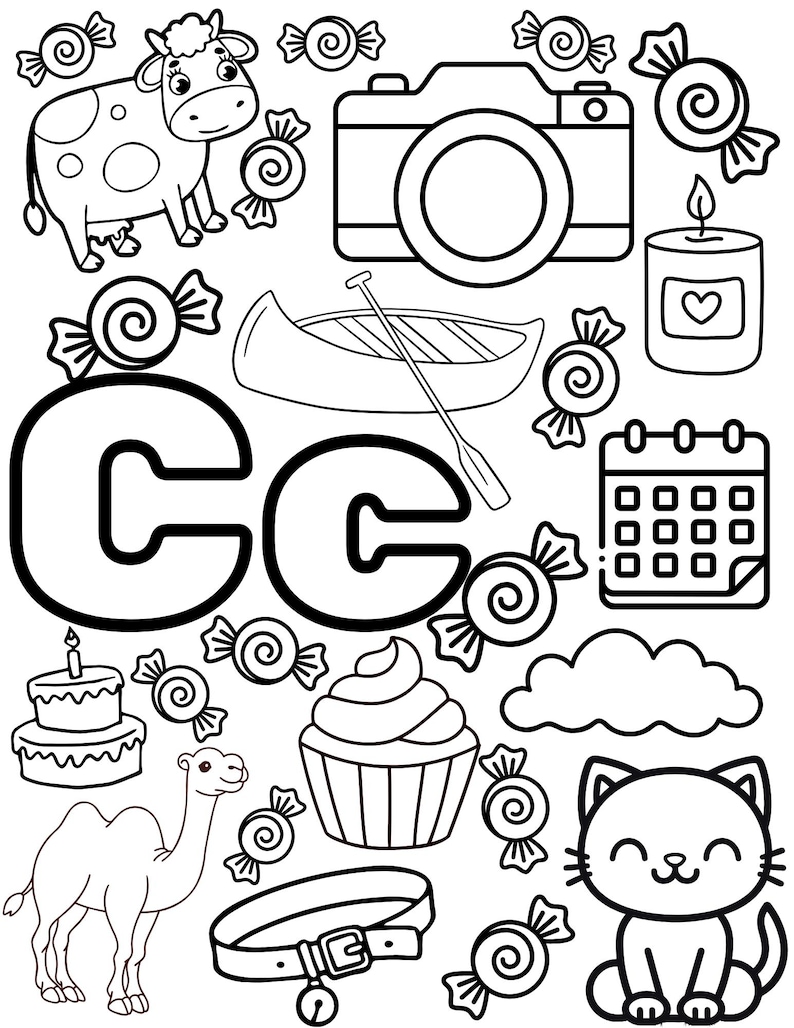 Printable ABC Coloring Book for Kids – Digital Download Alphabet ...