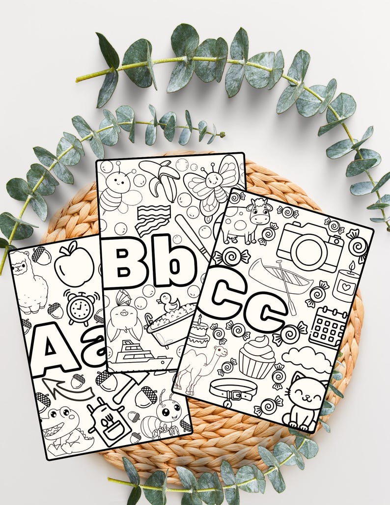 Printable ABC Coloring Book for Kids – Digital Download Alphabet ...