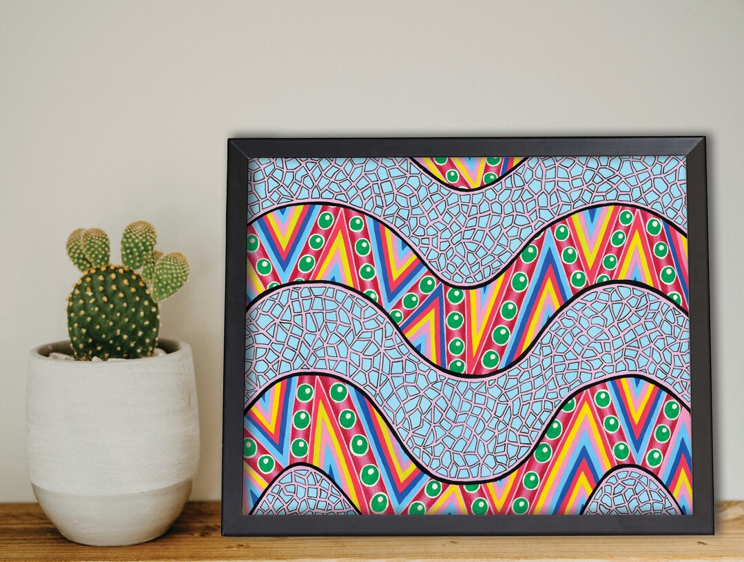 Psychedelic Snakes Art Print: Colorful Multi-media Wall Decor - Etsy