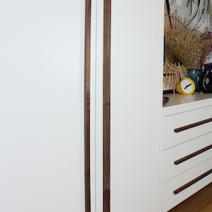 55-70cm Handmade Solid Walnut Wood Handles, Wardrobe Handles, Custom ...