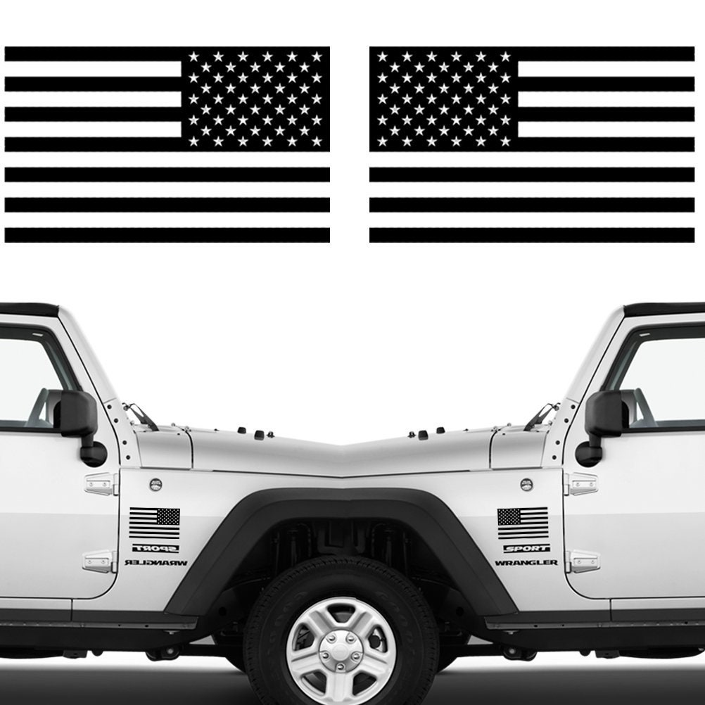 Black and Clear Flag Decal - Extra Thick - 3 X 5 Inches - All Weather ...