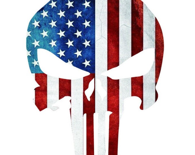 USA Punisher Skull Flag Decal Version 2 5x4.5 Inches Pack - Etsy