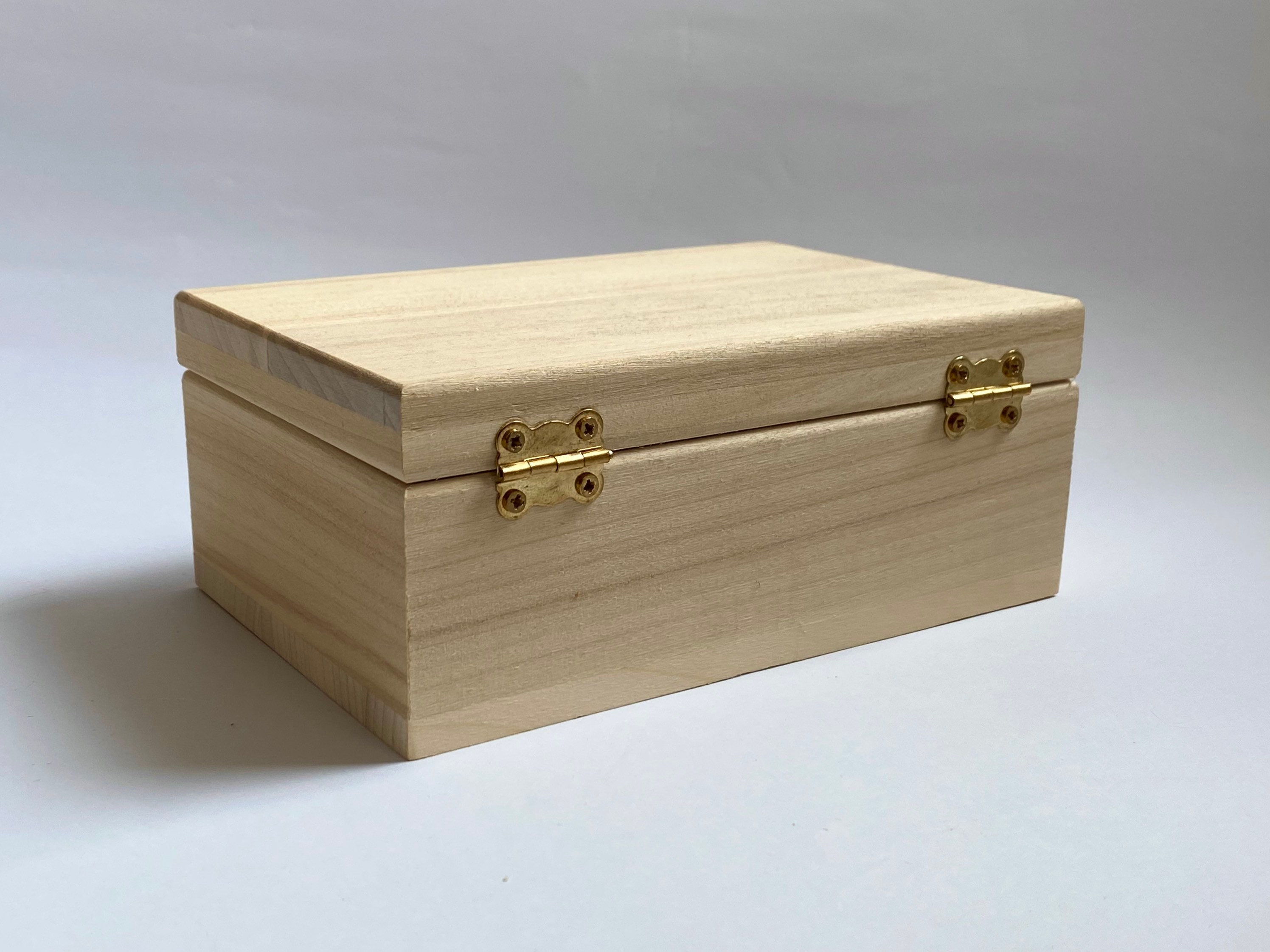 Blank Linden Wood DIY Box: Unfinished Wooden Keepsake Box (5.9x3.9x2.4 ...