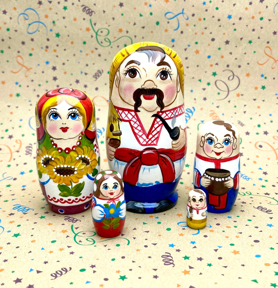 Hand Painted Ukrainian Nesting Dolls, Matryoshka Dolls, Set of 5 - Etsy