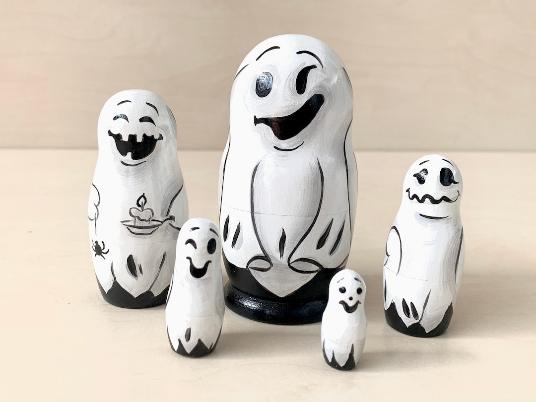 Ghosts Nesting Doll 5pcs Matryoshka Kids Room Decoración de Halloween ...