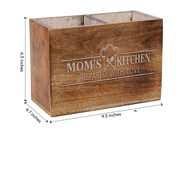 Wooden Kitchen Utensils Holder for Countertop Stylish Utensil Caddy ...