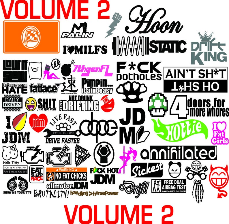 JDM Volume 2 Vinyl Decal Vector Graphic - Etsy