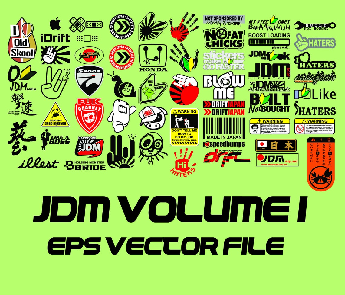 JDM Volume 1, EPS Vector File Only - Etsy