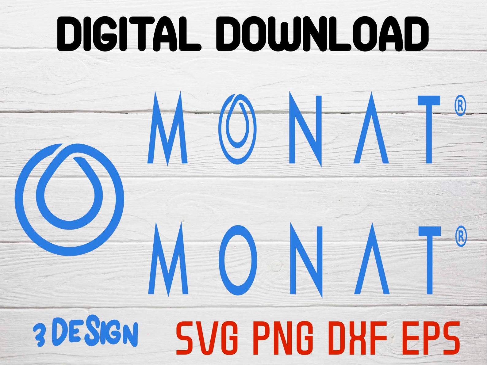 Monat Logo SVG Monat Vector DXF Cut File Cricut | Etsy