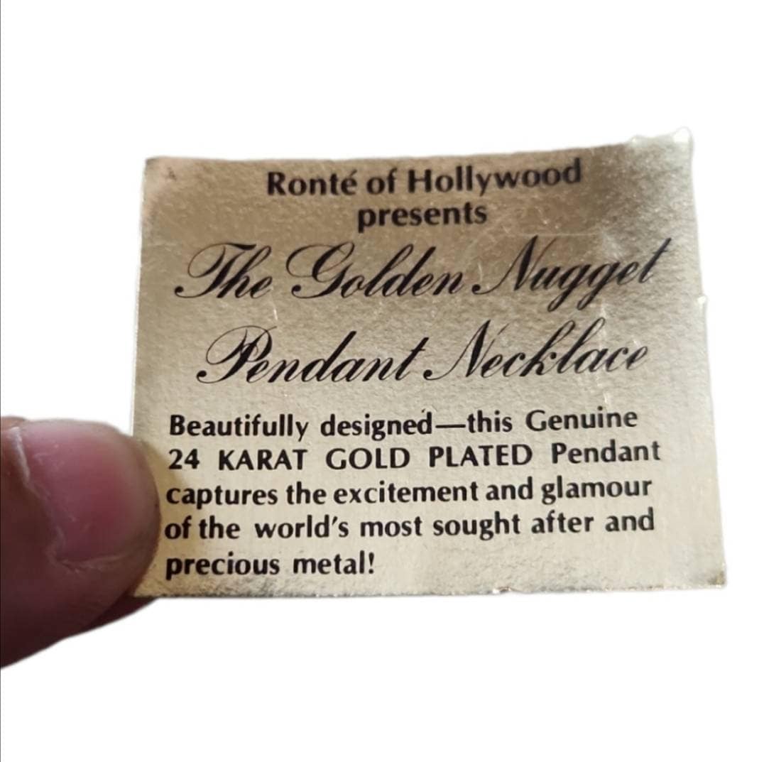 Vintage Ronte of Hollywood 24K Gold Plated the Golden Nugget Pendant ...